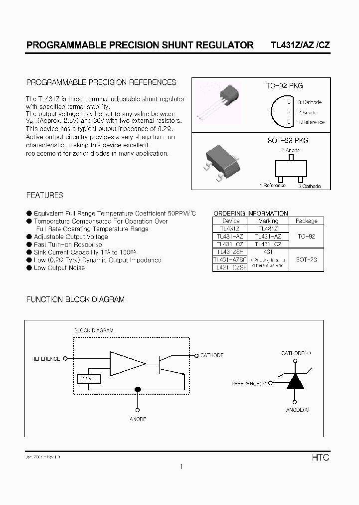 TL431Z_4587580.PDF Datasheet Download --- IC-ON-LINE