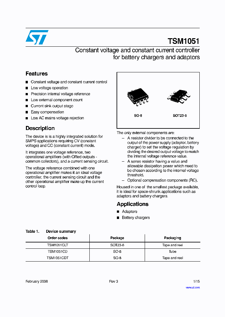 TSM1051CD_4391208.PDF Datasheet Download --- IC-ON-LINE