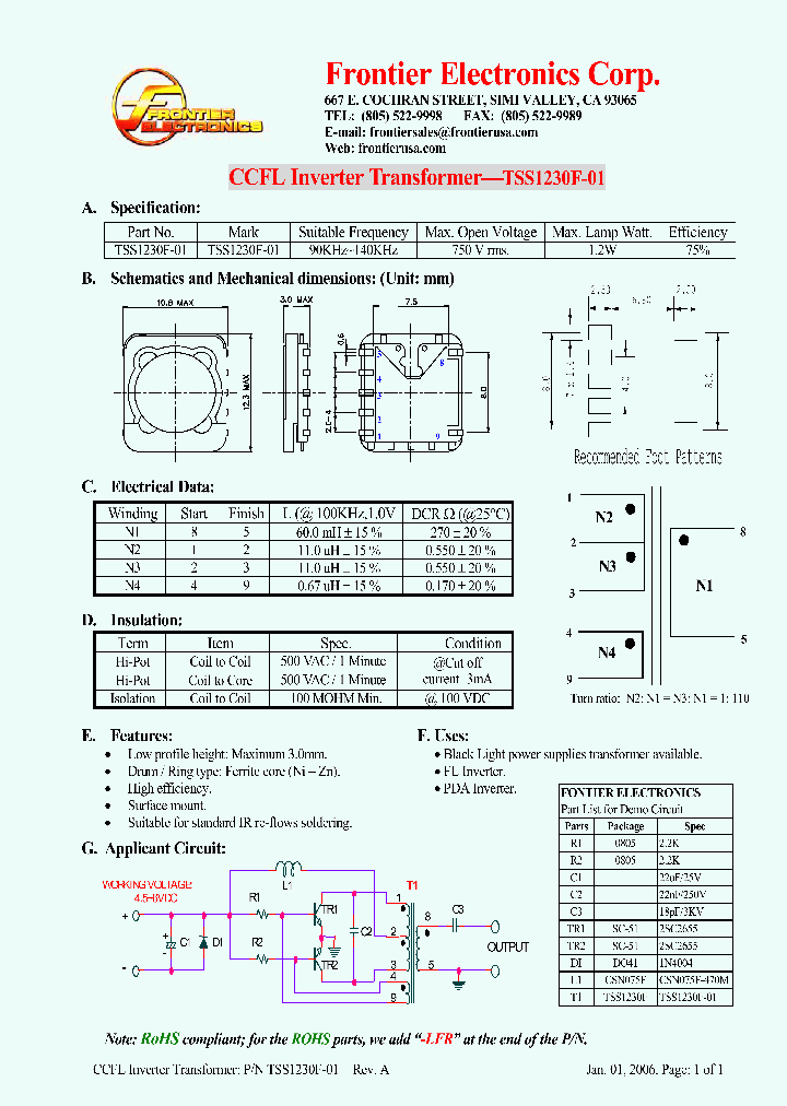 TSS1230F_4823448.PDF Datasheet Download --- IC-ON-LINE