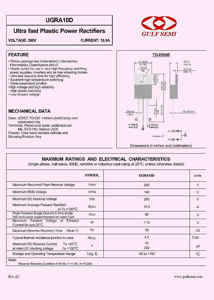 UGRA10D_4620241.PDF Datasheet Download --- IC-ON-LINE