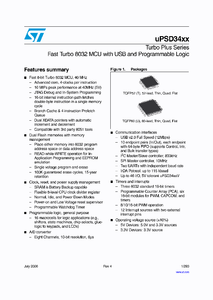UPSD3454EVB40U6T_4639382.PDF Datasheet Download --- IC-ON-LINE