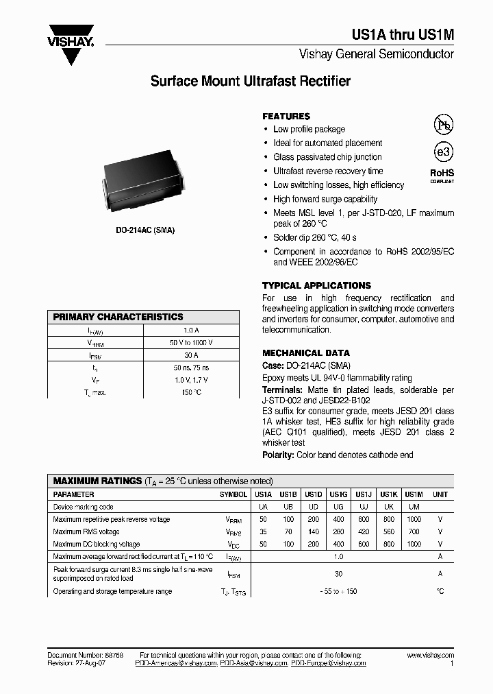 US1A_4601521.PDF Datasheet Download --- IC-ON-LINE