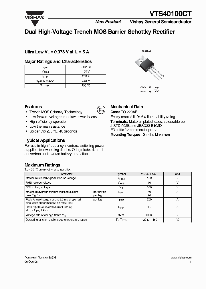 VTS40100CT_4870584.PDF Datasheet Download --- IC-ON-LINE