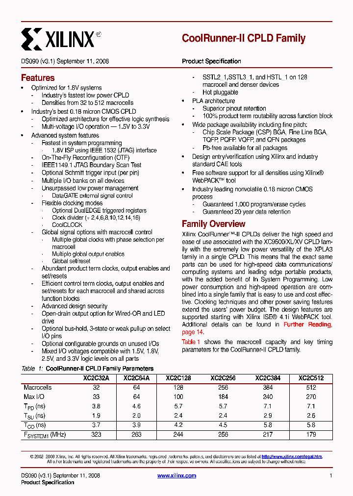XC2C384_4512321.PDF Datasheet Download --- IC-ON-LINE
