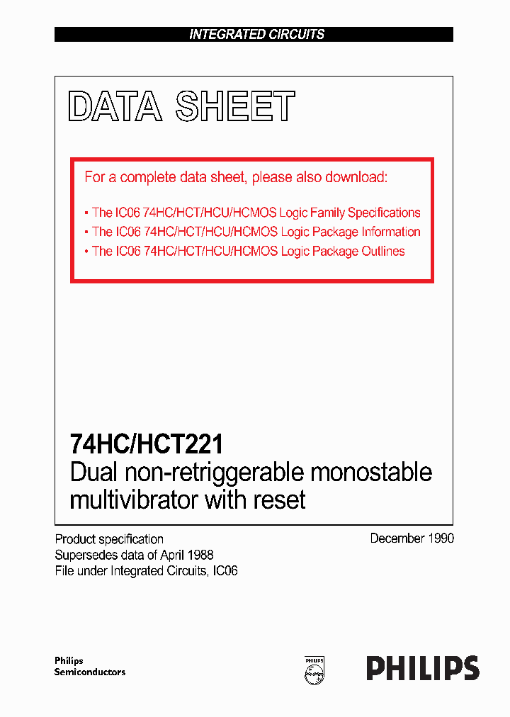 74HCHCT221CNV2_971143.PDF Datasheet Download --- IC-ON-LINE