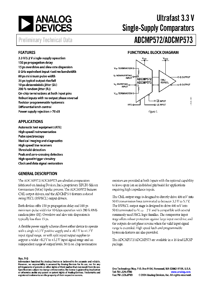 ADCMP572_973855.PDF Datasheet Download --- IC-ON-LINE