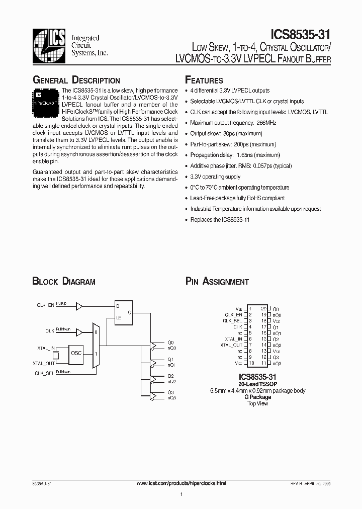 ICS8535-31_986871.PDF Datasheet Download --- IC-ON-LINE