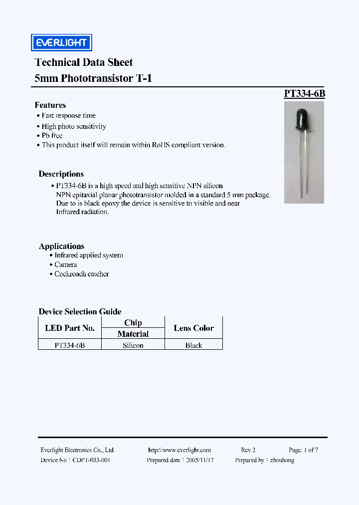 PT334-6B05_4929205.PDF Datasheet Download --- IC-ON-LINE