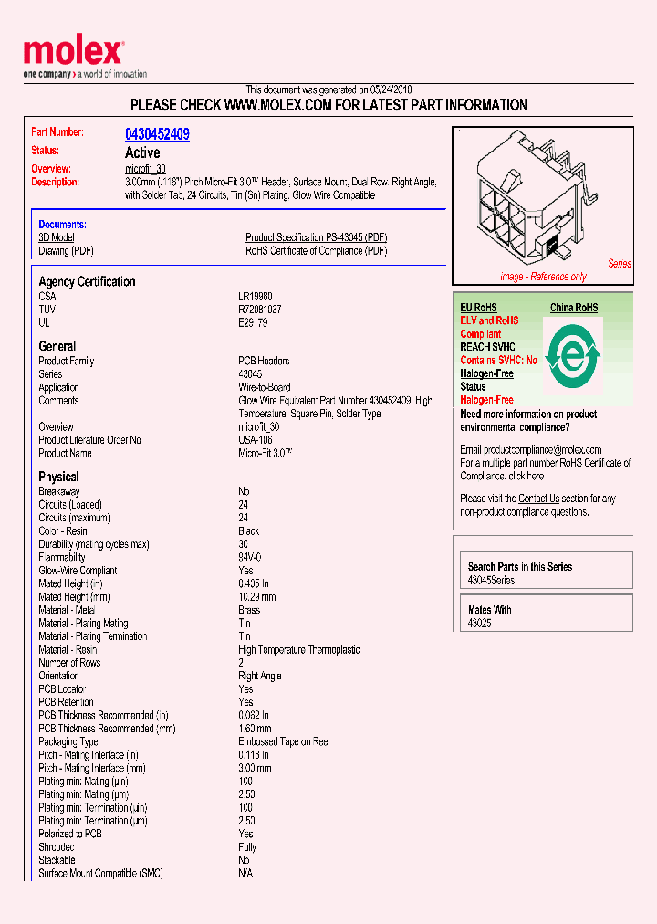 43045-2409_4929244.PDF Datasheet Download --- IC-ON-LINE