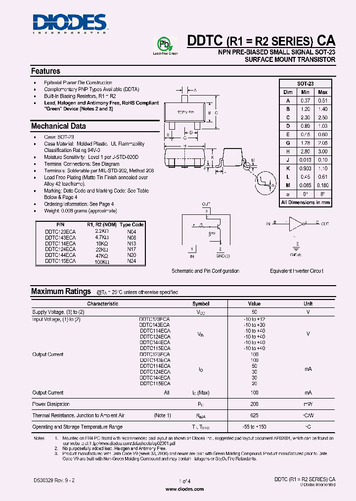 Ddtc143eca4935404pdf Datasheet Download Ic On Line