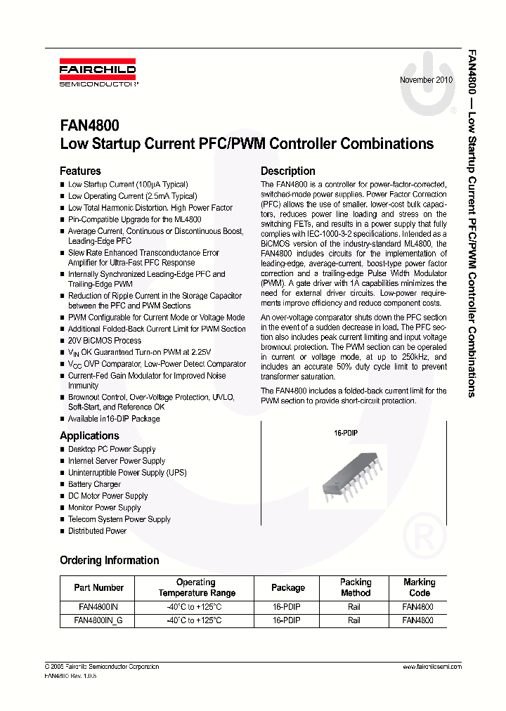 FAN4800_4947173.PDF Datasheet Download --- IC-ON-LINE