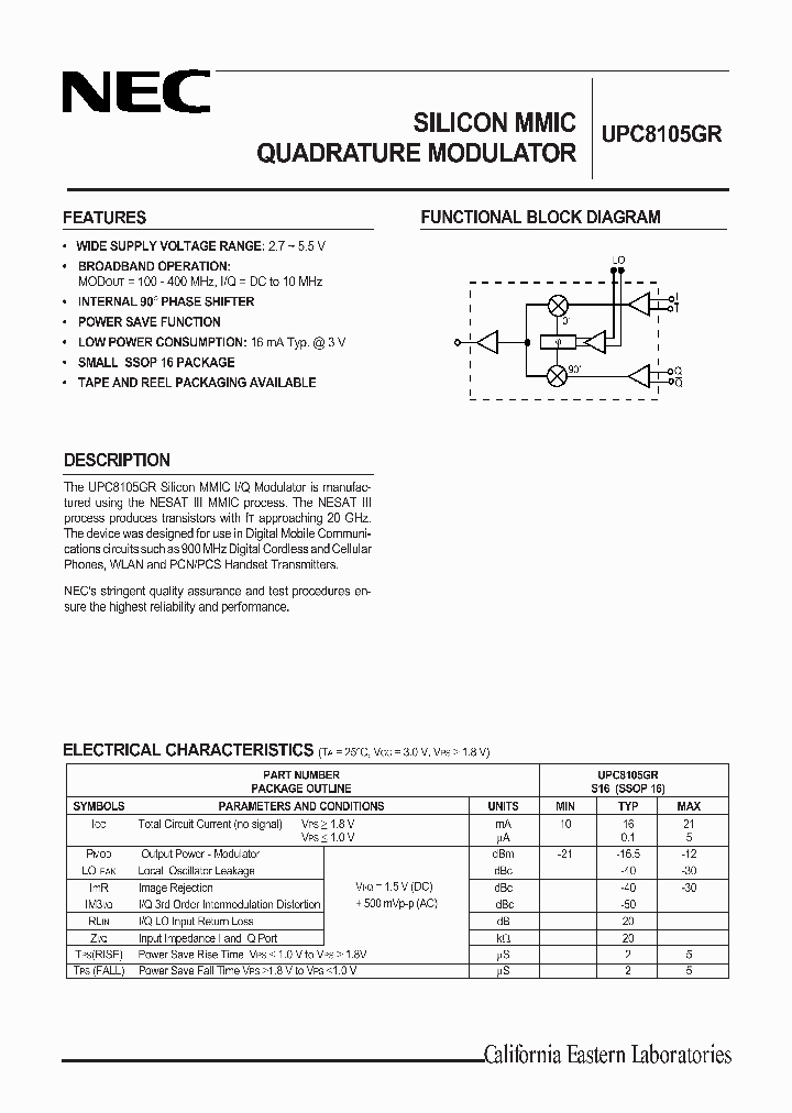 UPC8105GR97_4951470.PDF Datasheet Download --- IC-ON-LINE