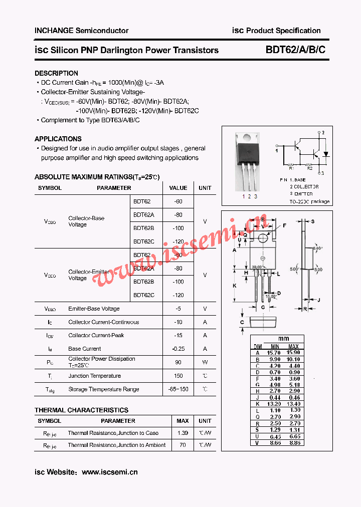 BDT62_4951520.PDF Datasheet Download --- IC-ON-LINE