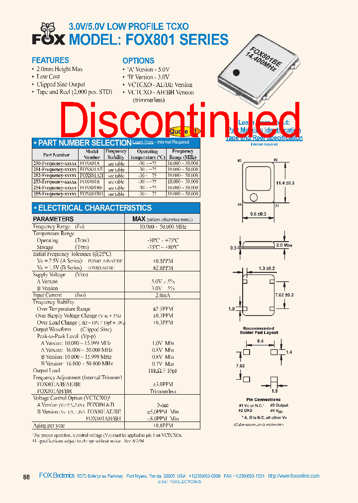 FOX801A_4955777.PDF Datasheet Download --- IC-ON-LINE
