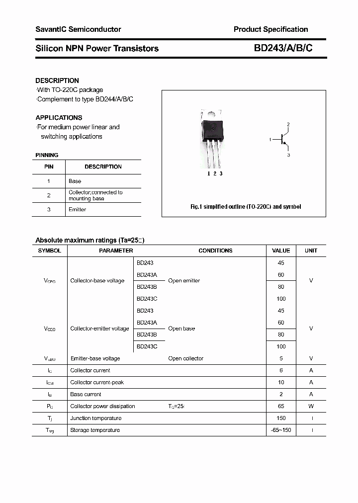 BD243_4963428.PDF Datasheet Download --- IC-ON-LINE