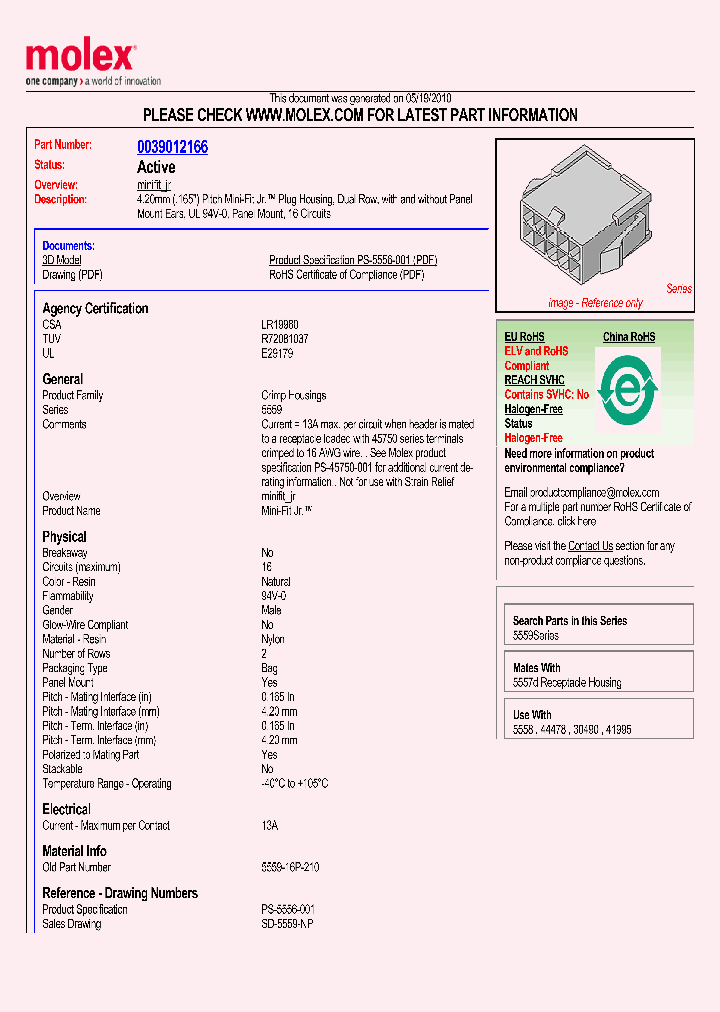 5559-16P-210_4963745.PDF Datasheet Download --- IC-ON-LINE