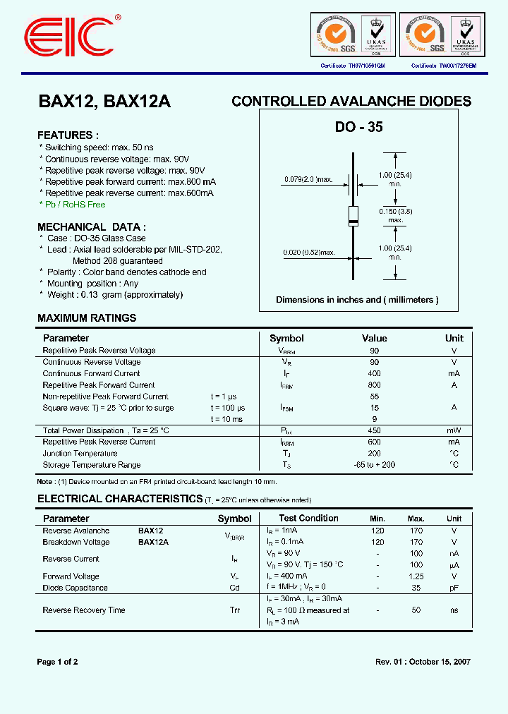 BAX12_4975507.PDF Datasheet Download --- IC-ON-LINE
