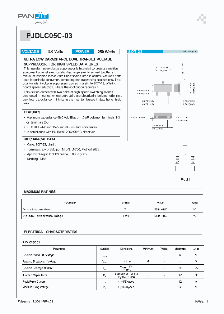 PJDLC05C-03_4980869.PDF Datasheet Download --- IC-ON-LINE