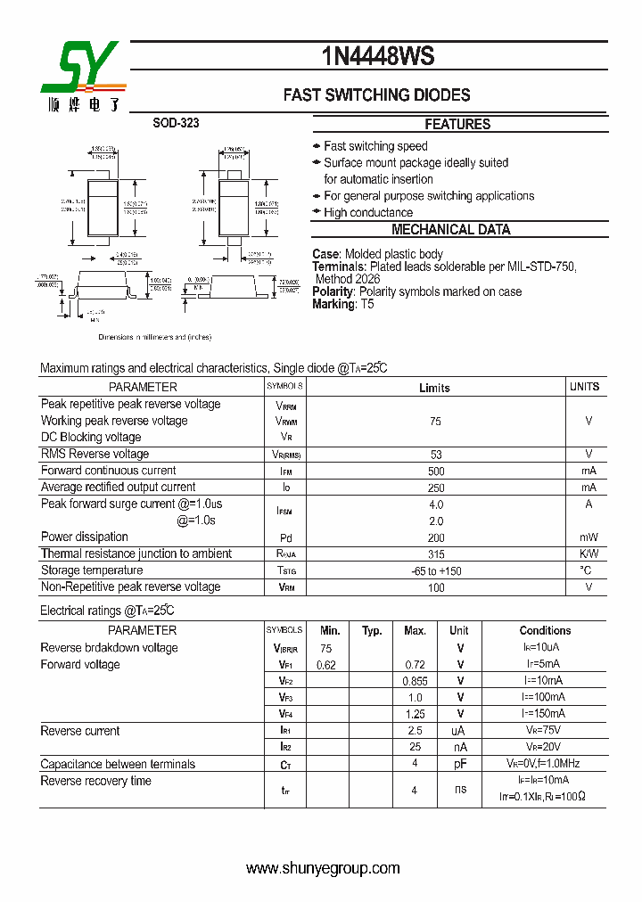 1N4448WS_4992966.PDF Datasheet Download --- IC-ON-LINE