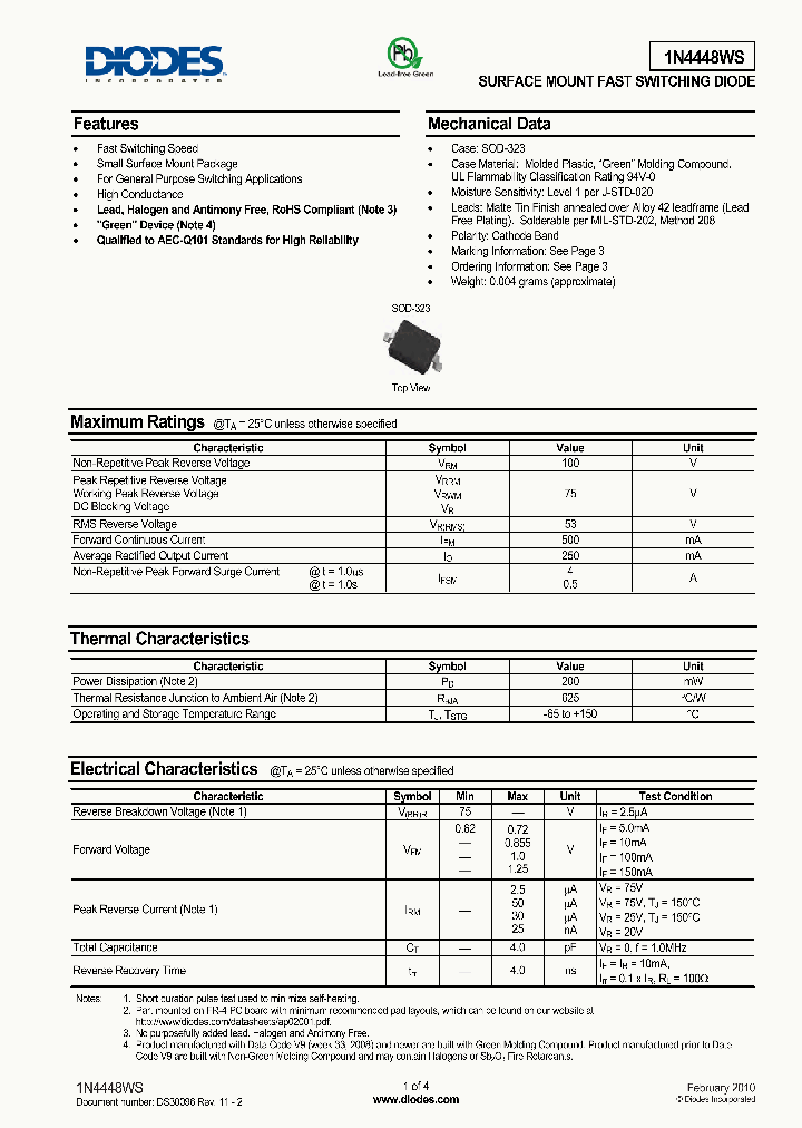 1N4448WS_4992967.PDF Datasheet Download --- IC-ON-LINE