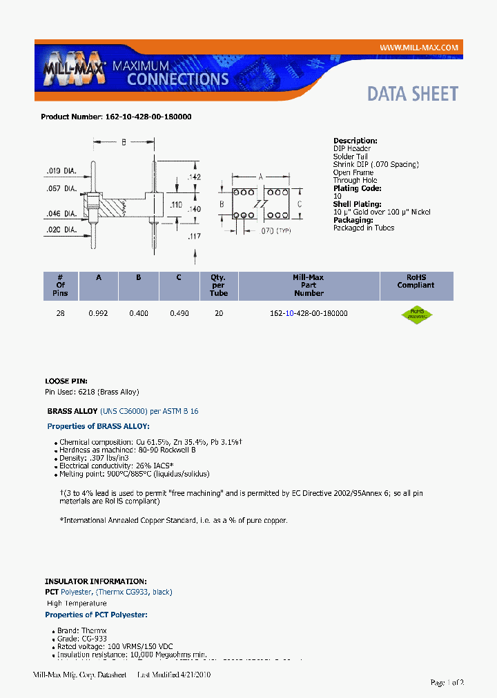 162-10-428-00-180000_5002469.PDF Datasheet Download --- IC-ON-LINE