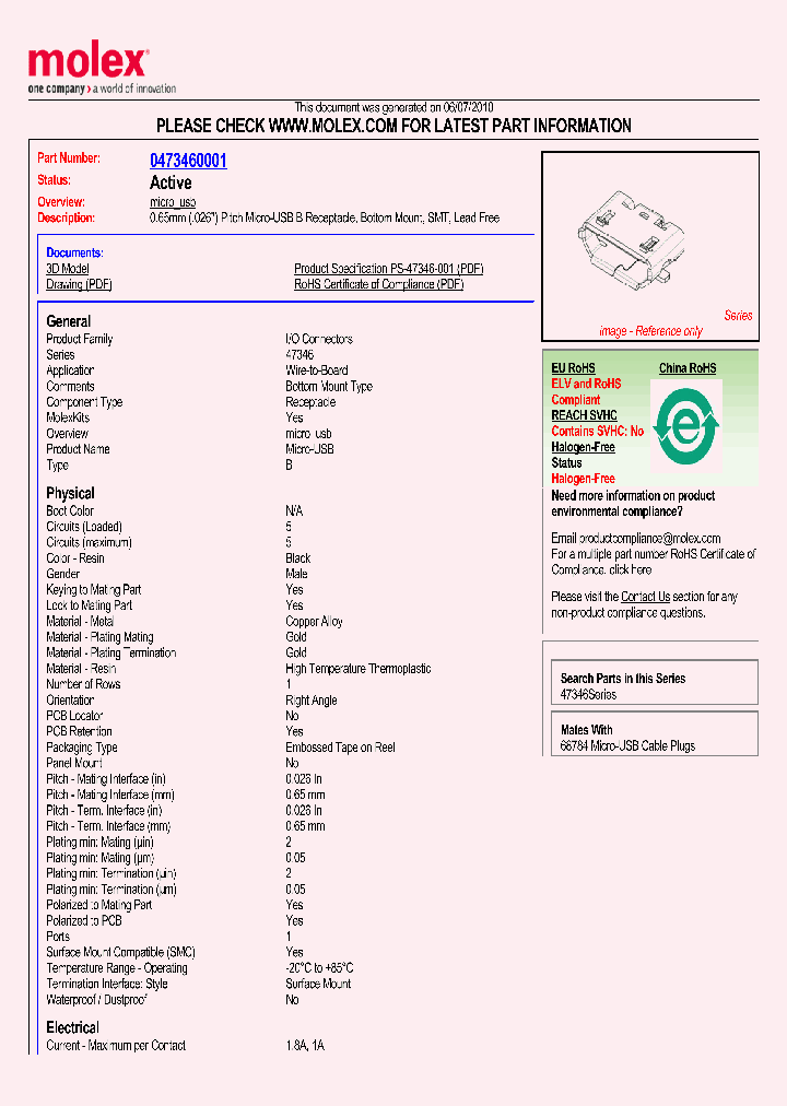 47346-0001_5004502.PDF Datasheet Download --- IC-ON-LINE
