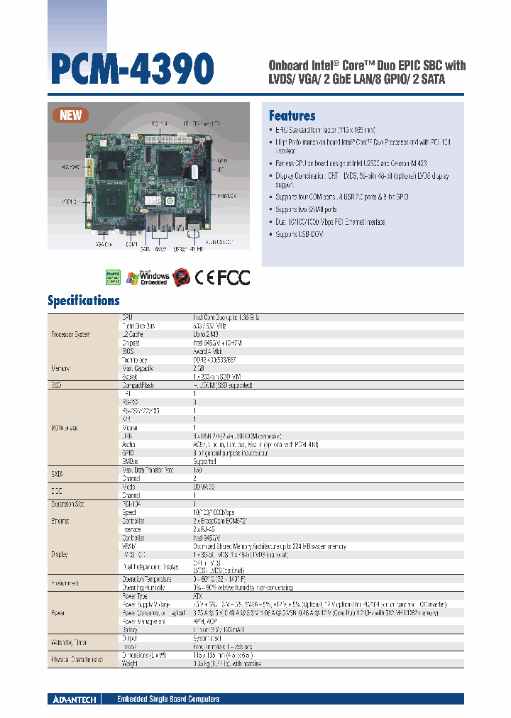 PCM-4390_5006844.PDF Datasheet Download --- IC-ON-LINE
