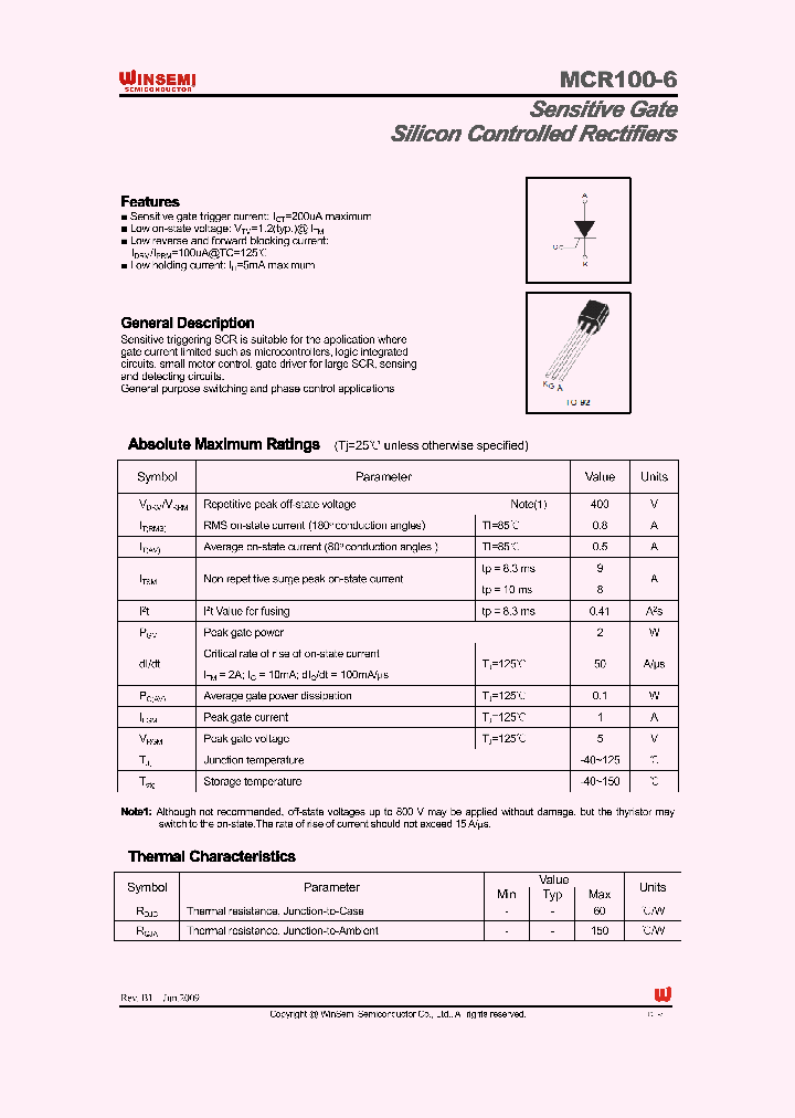 MCR100-6_5023075.PDF Datasheet Download --- IC-ON-LINE