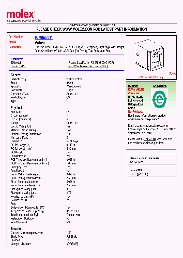67068-8011_5030911.PDF Datasheet Download --- IC-ON-LINE