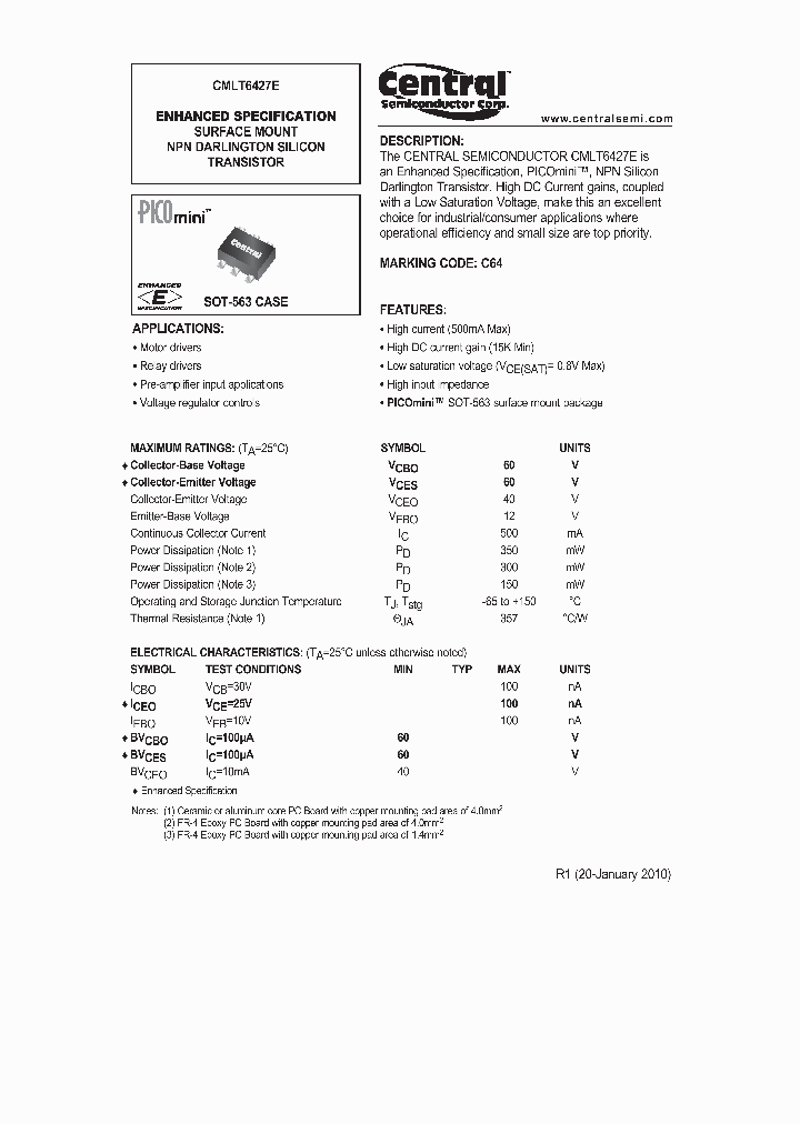 CMLT6427E10_5039300.PDF Datasheet Download --- IC-ON-LINE