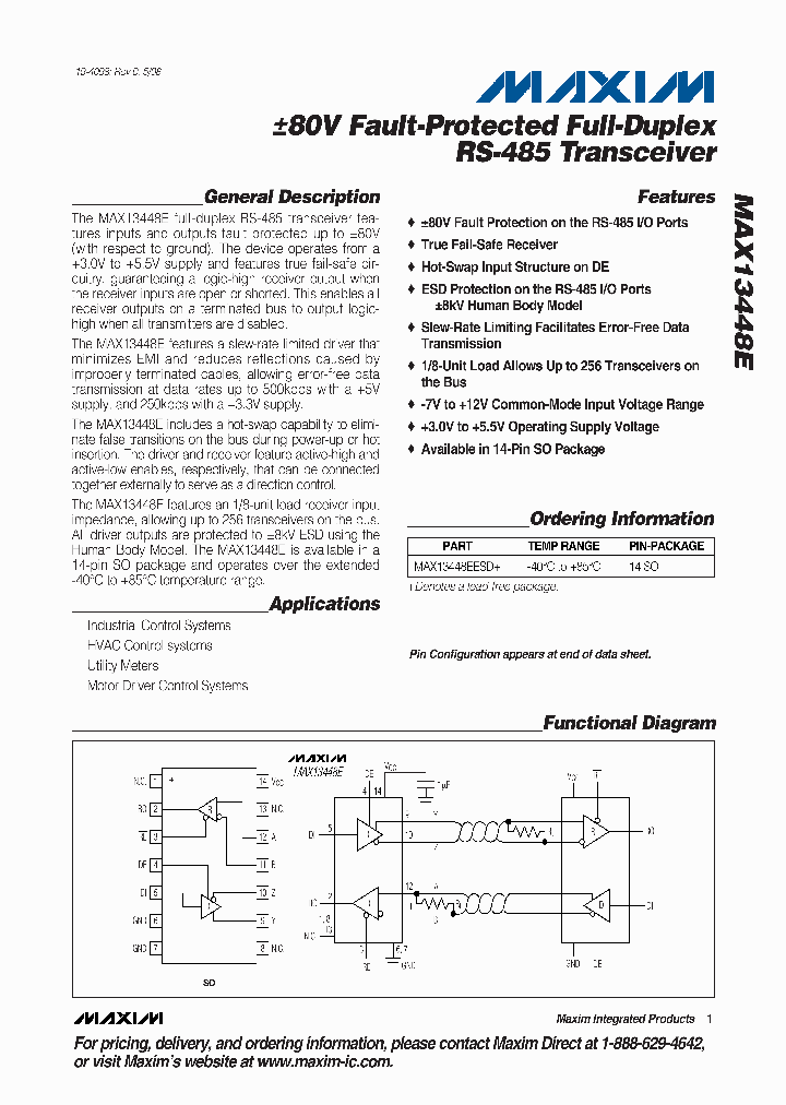 MAX13448E_5042548.PDF Datasheet Download --- IC-ON-LINE