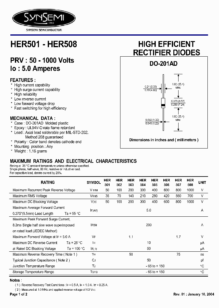 HER508_5047640.PDF Datasheet Download --- IC-ON-LINE