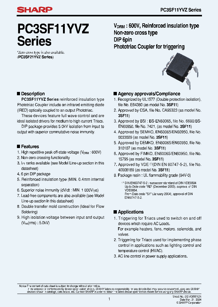 PC3SF11YVZ04_5052475.PDF Datasheet Download --- IC-ON-LINE