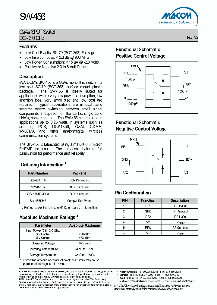 SW-456_5059886.PDF Datasheet Download --- IC-ON-LINE