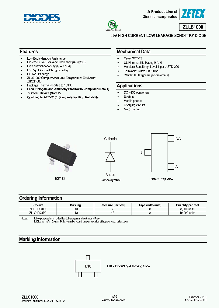 ZLLS1000_5060035.PDF Datasheet Download --- IC-ON-LINE
