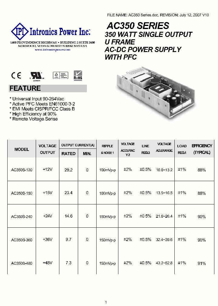 AC350S-120_5068338.PDF Datasheet Download --- IC-ON-LINE