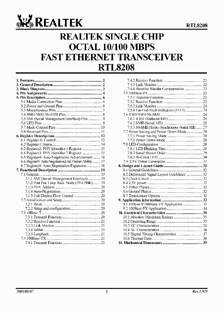 RTL8208_5891.PDF Datasheet Download --- IC-ON-LINE