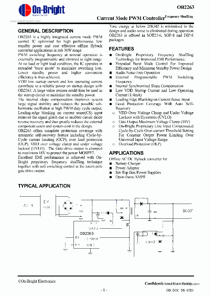 OB2263_38915.PDF Datasheet Download --- IC-ON-LINE