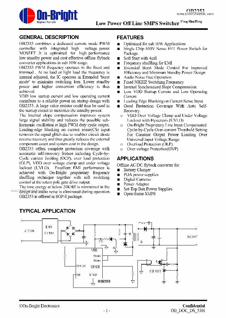 OB2353_38917.PDF Datasheet Download --- IC-ON-LINE