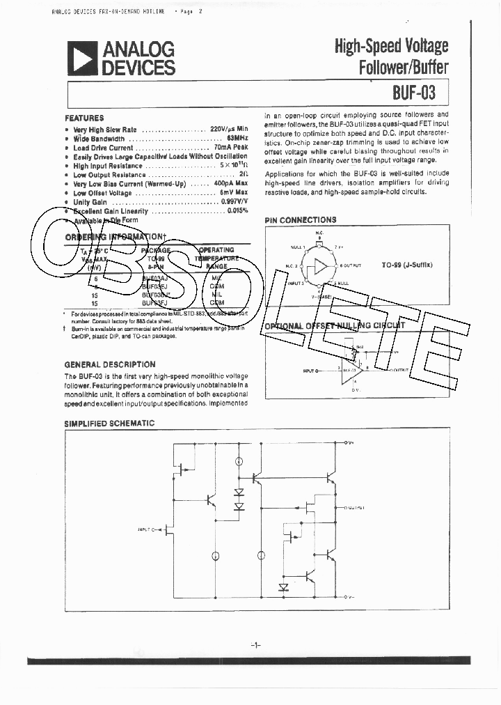 BUF03AJ_58713.PDF Datasheet Download --- IC-ON-LINE