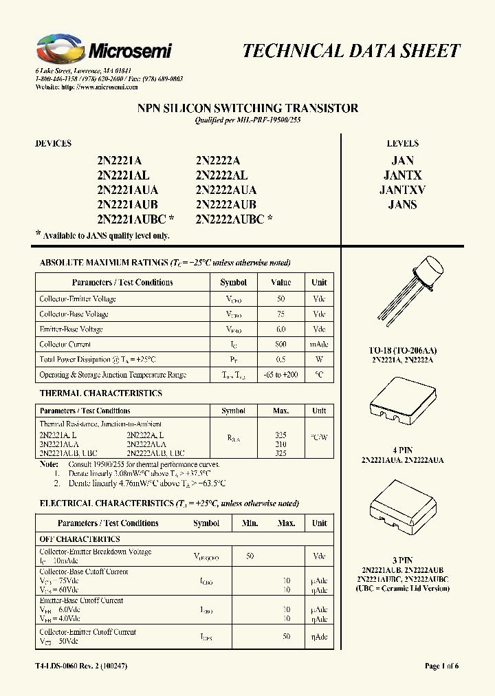 2N2221A2_64483.PDF Datasheet Download --- IC-ON-LINE