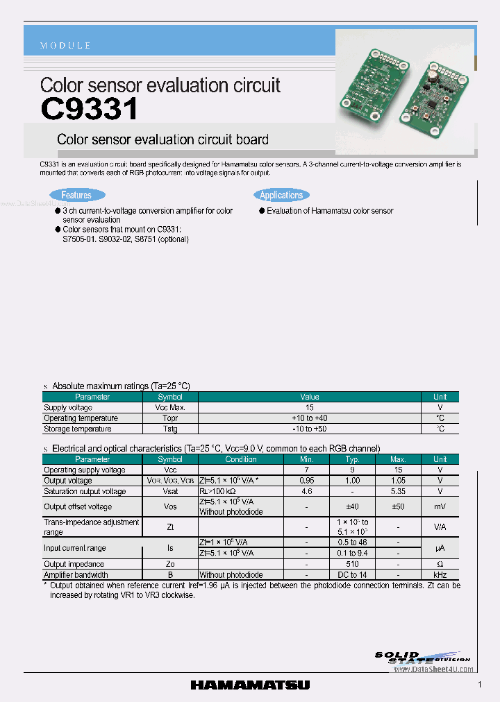 C9331_41775.PDF Datasheet Download --- IC-ON-LINE