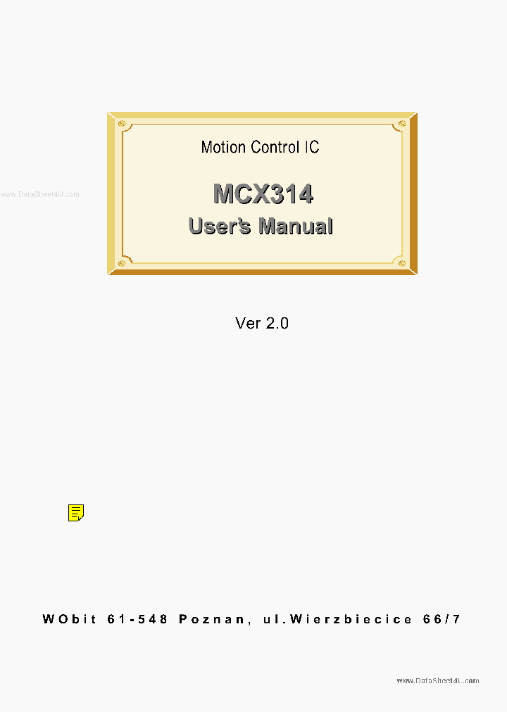 MCX314_41863.PDF Datasheet Download --- IC-ON-LINE