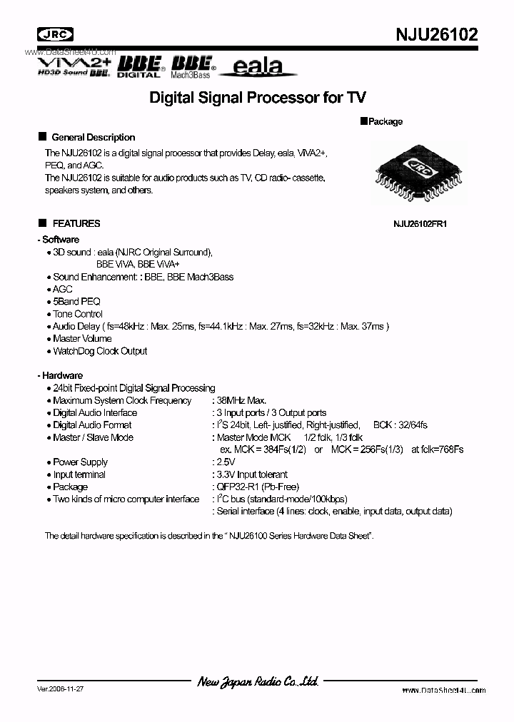 NJU26102_71415.PDF Datasheet Download --- IC-ON-LINE