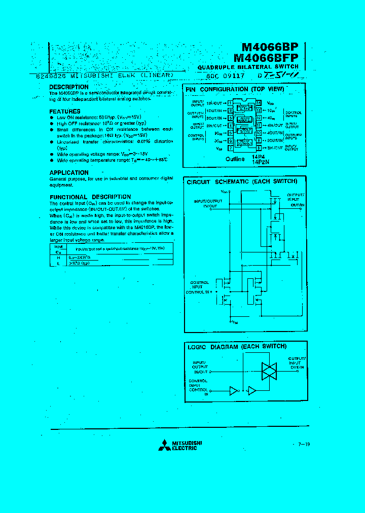 M4066B_43819.PDF Datasheet Download --- IC-ON-LINE