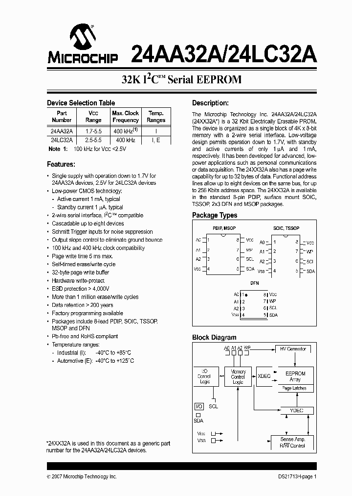 24LC32A-IMS_78913.PDF Datasheet Download --- IC-ON-LINE