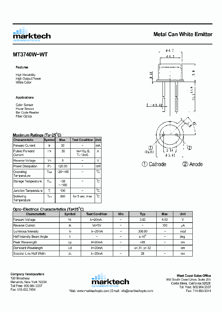 MT3740W-WT_105369.PDF Datasheet Download --- IC-ON-LINE