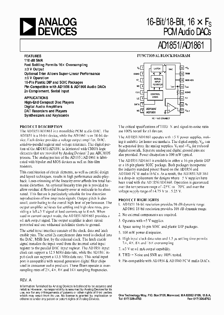 AD1861R-J-REEL7_114661.PDF Datasheet Download --- IC-ON-LINE