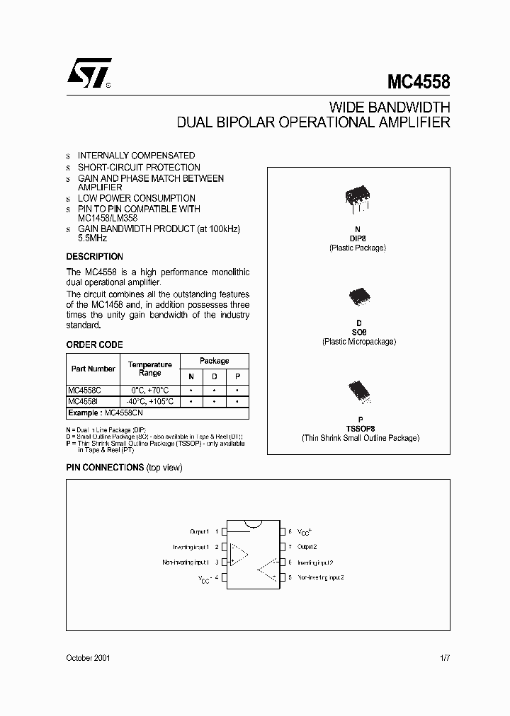 MC4558IDT_128575.PDF Datasheet Download --- IC-ON-LINE