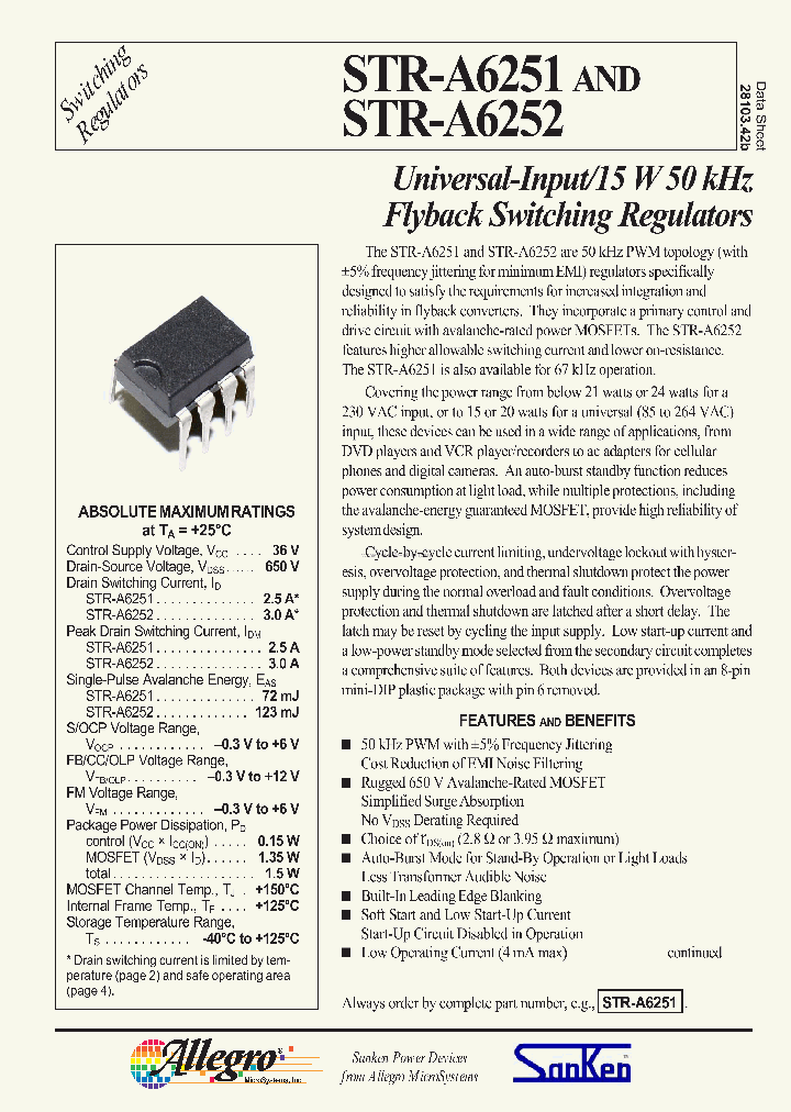 STRA6251_146930.PDF Datasheet Download --- IC-ON-LINE